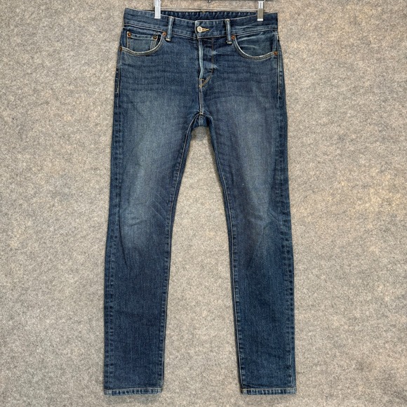 Buck Mason | Jeans | Buck Mason Mens Slim Straight Jeans Dark Blue ...
